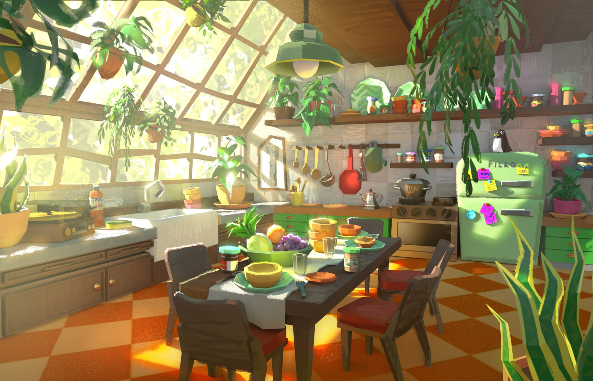 ArtStation - Lively Kitchen - Concept Art Sketch