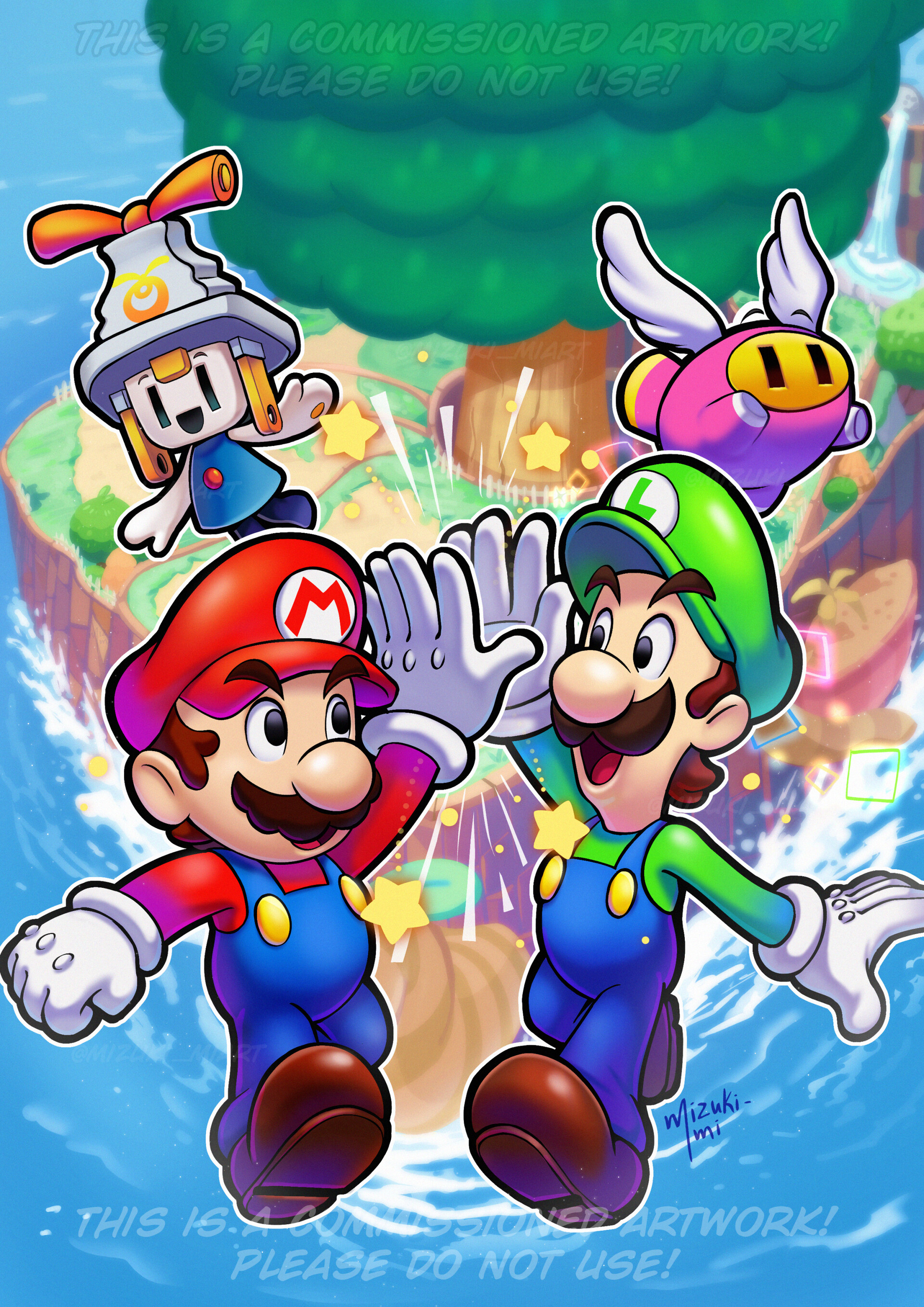 ArtStation - -COMMISSION- Mario & Luigi: Brothership Cover