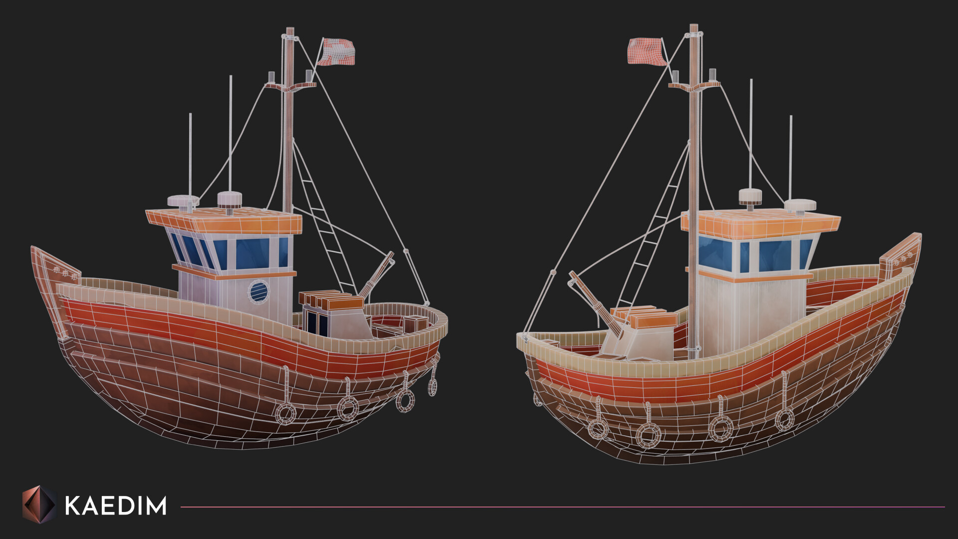 Kaedim - Sail Boat | 3D Stylised Game Asset | Kaedim
