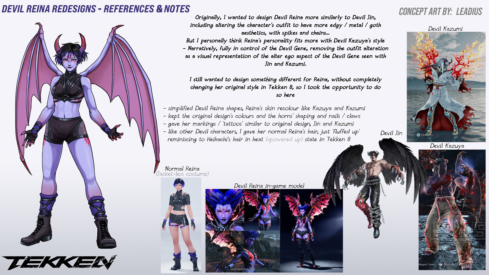 Leadius - Tekken - DEVIL REINA Redesign - Concept Art