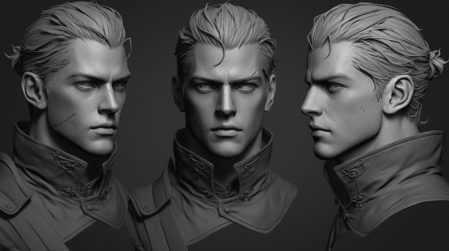 3D Head Sculpt References in 4K - Tika Art - +300 Noble Knight Male ...