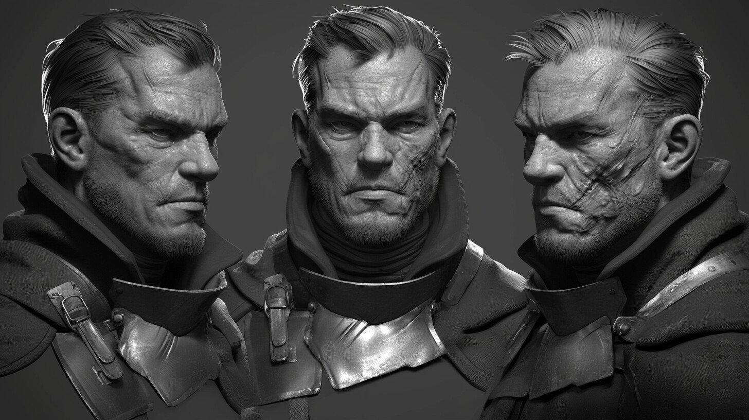 3D Head Sculpt References in 4K - Tika Art - +300 Noble Knight Male ...