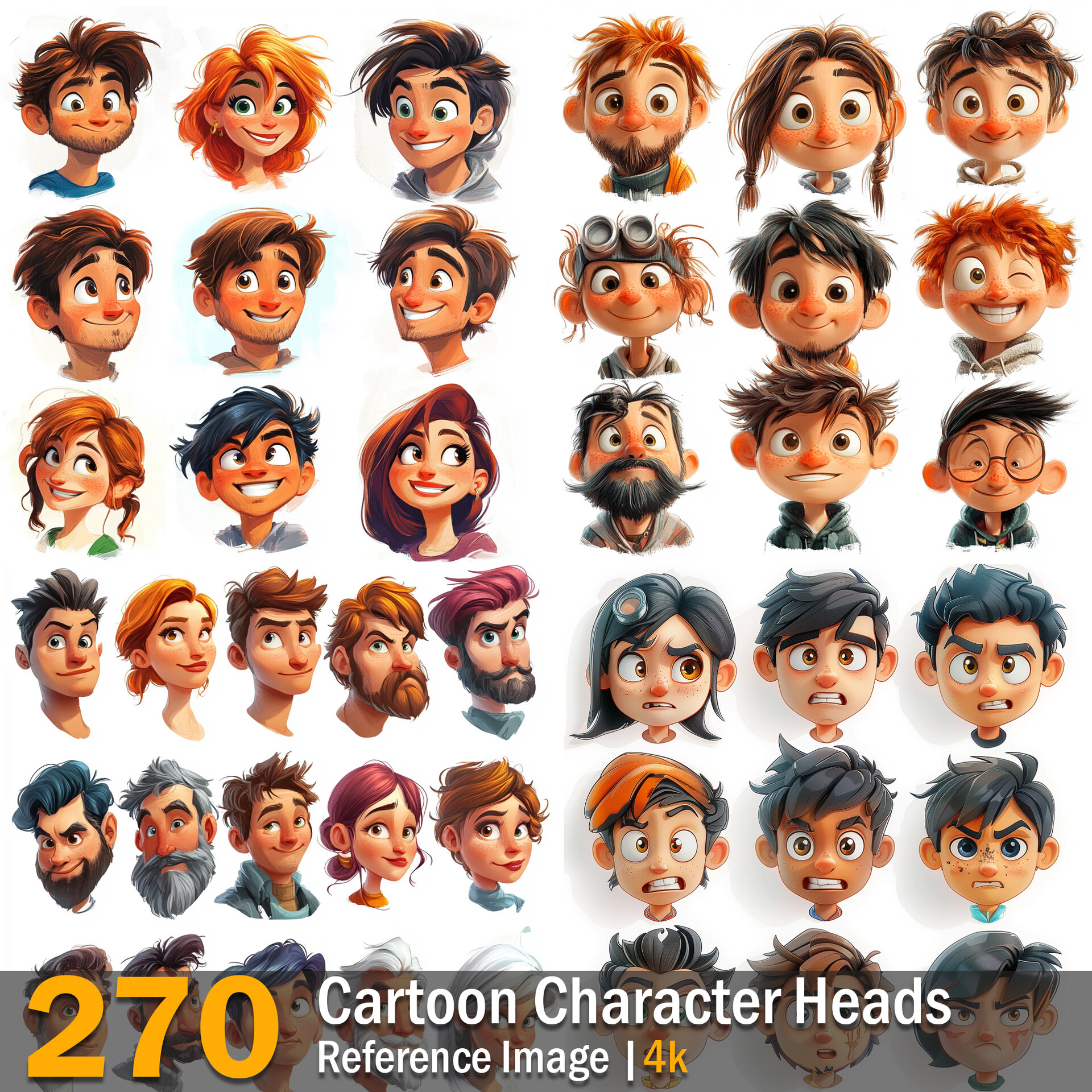 ArtStation - Cartoon Character Heads | Reference Images | 4K