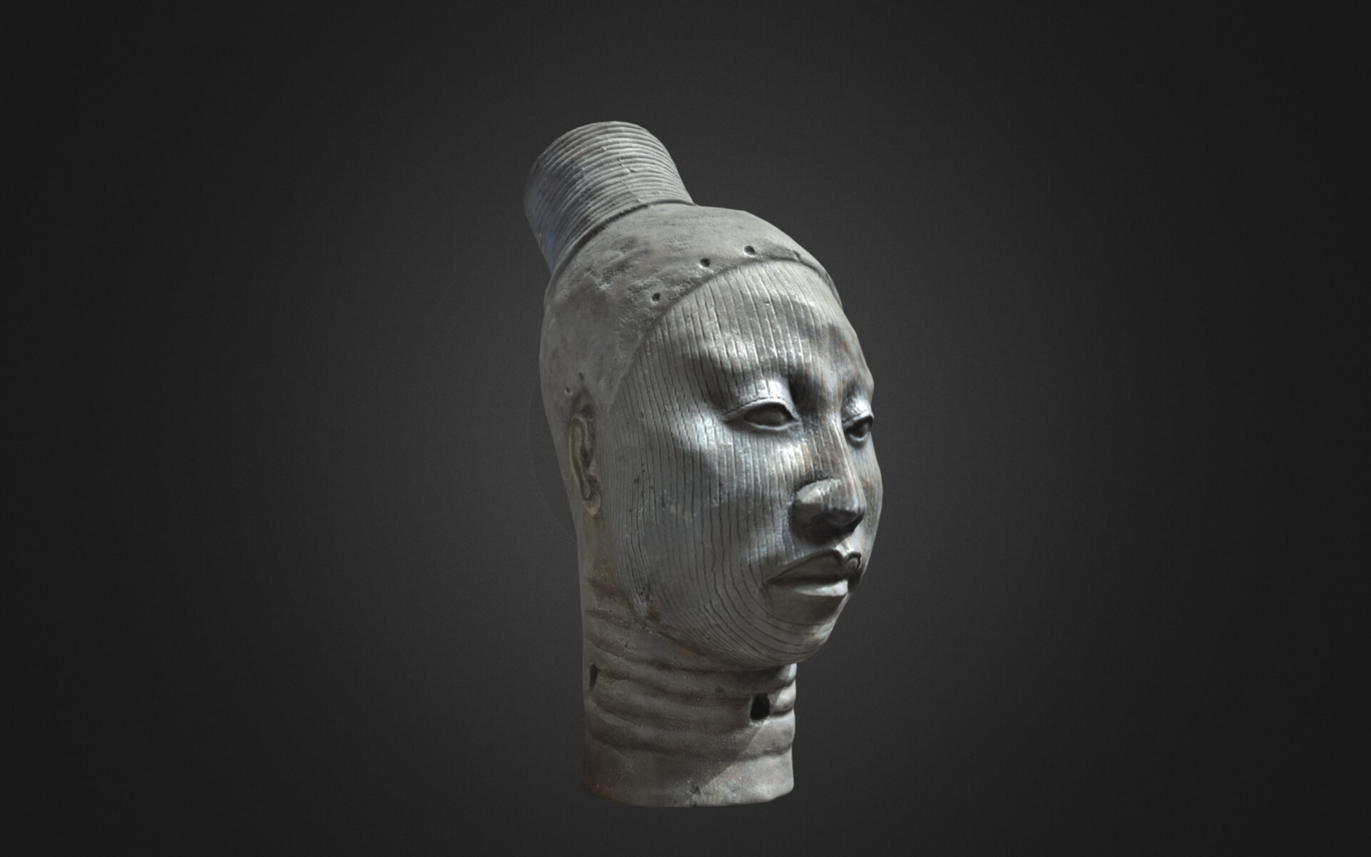 AfroArt Studios - Ife Bronze Head With Coiled crown