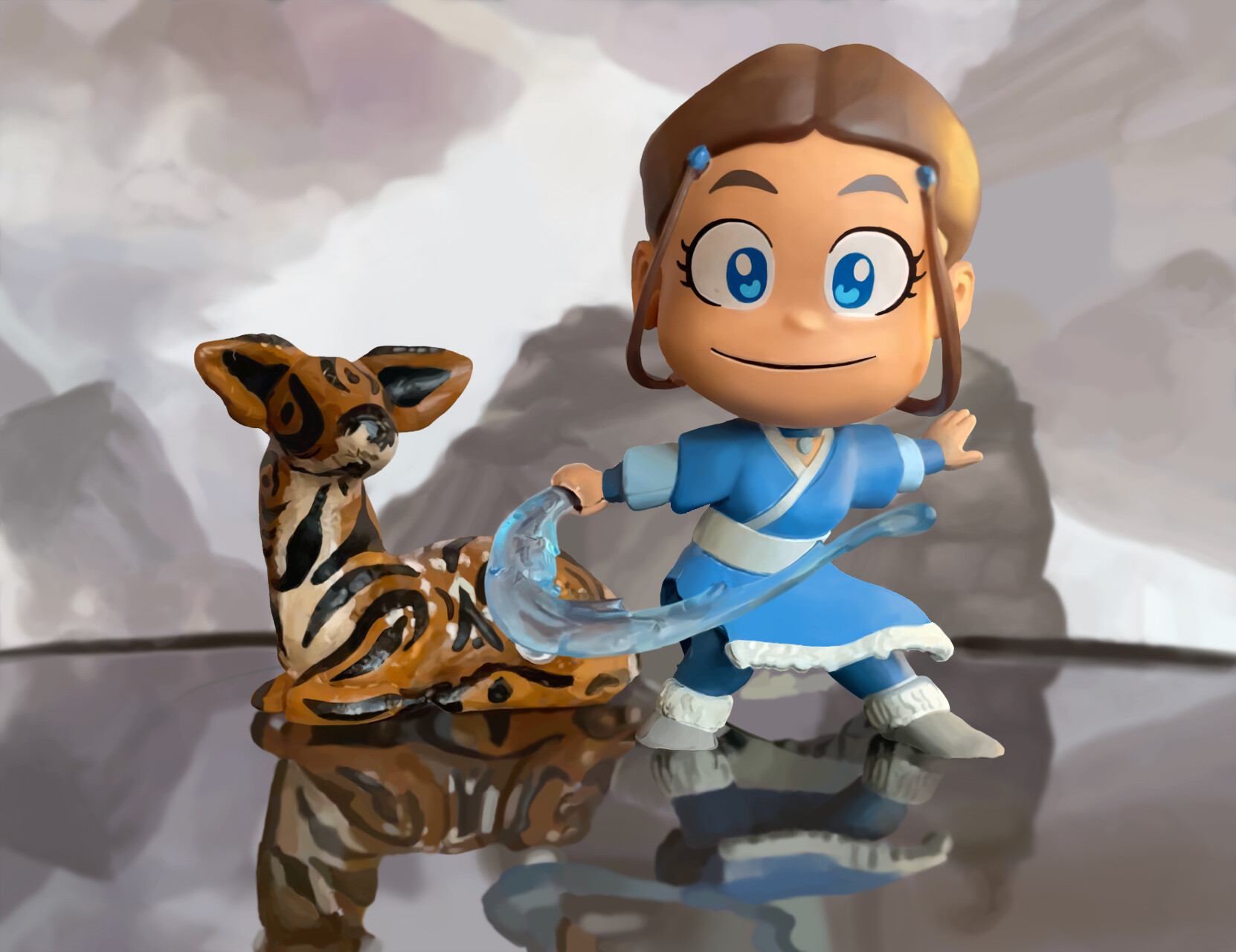 ArtStation - Katara and Deer 2D Render