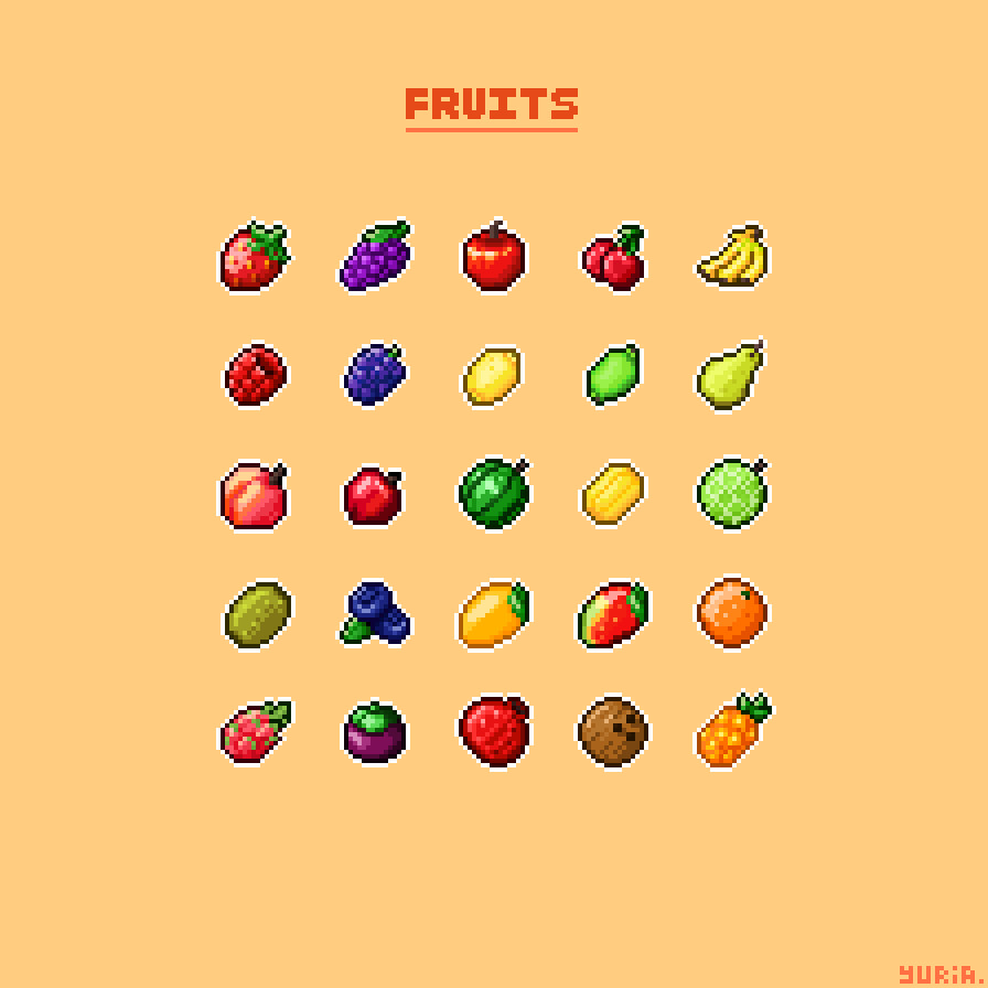 ArtStation - fruit pixel art