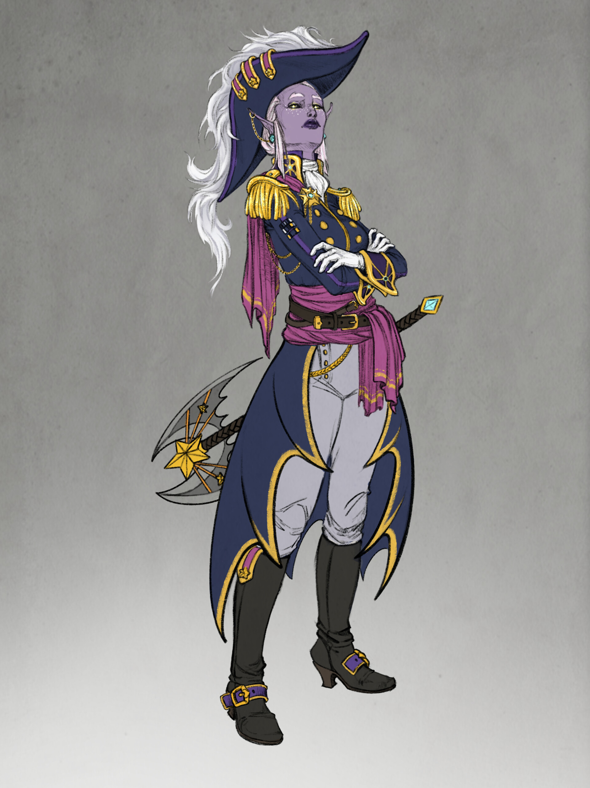 ArtStation - Captain Ariadnix of the Celeste Enclave Drow Paladin