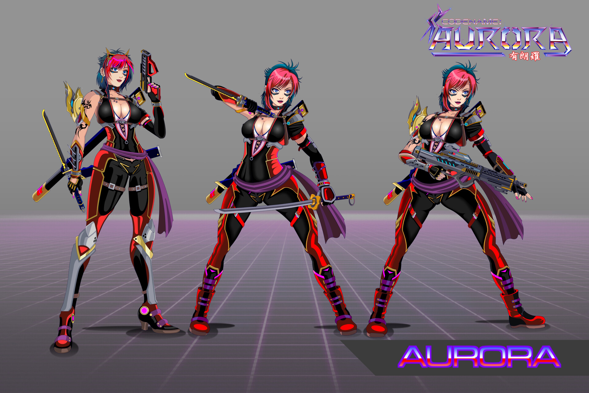 ArtStation - CODENAME AURORA: MODEL VARIATIONS & FIGHT STANCES