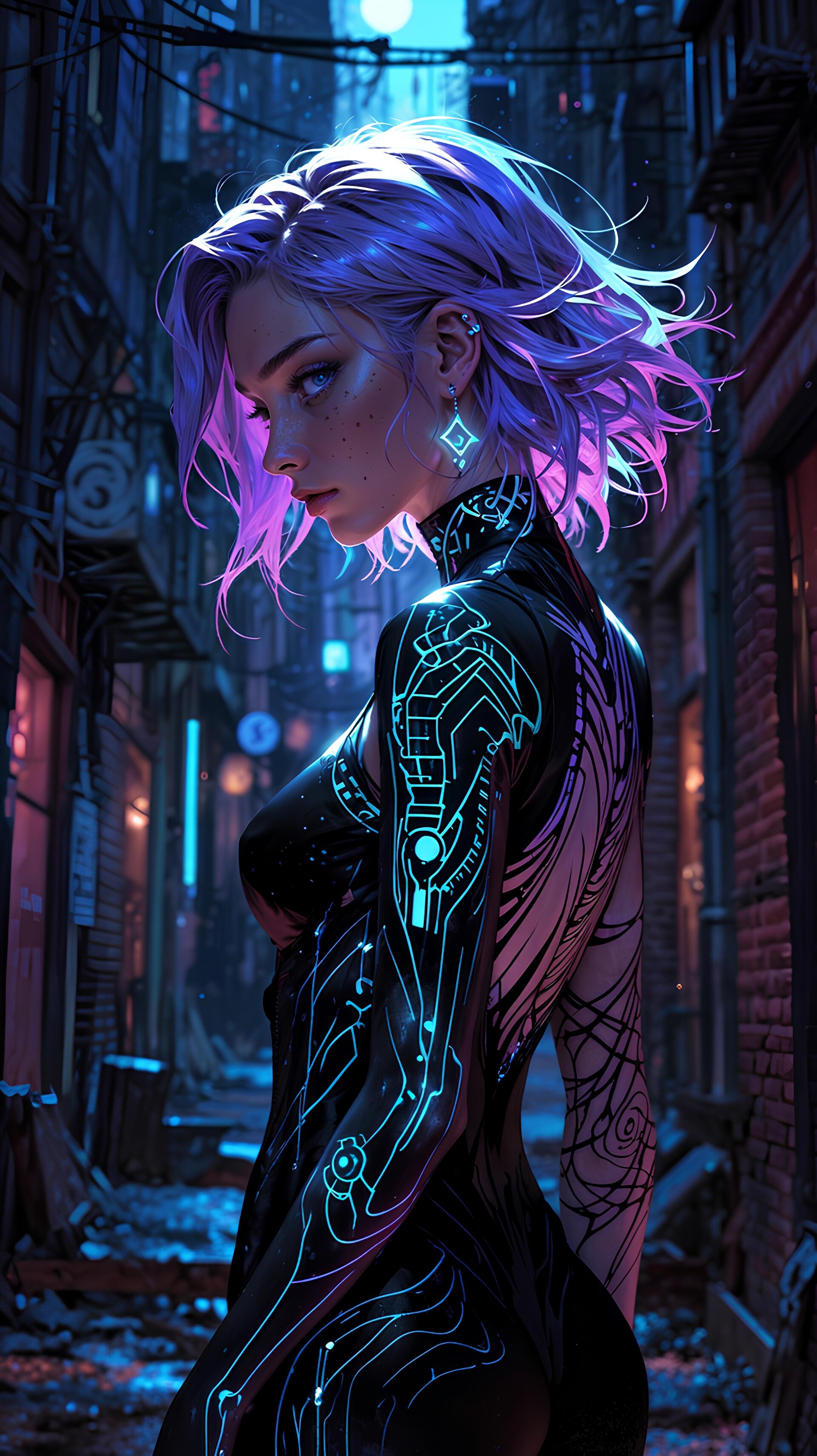 ArtStation - Neon Nymph A Cyberpunk Enchantment