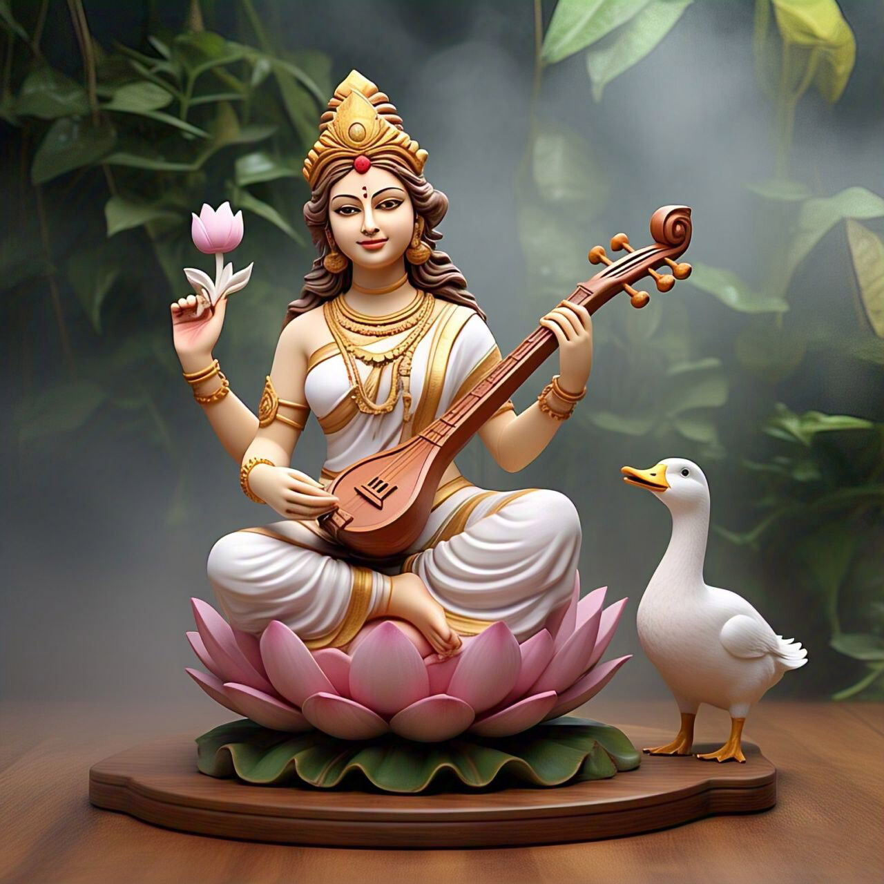 ArtStation - 3d sclupture of hindu Goddess Saraswati