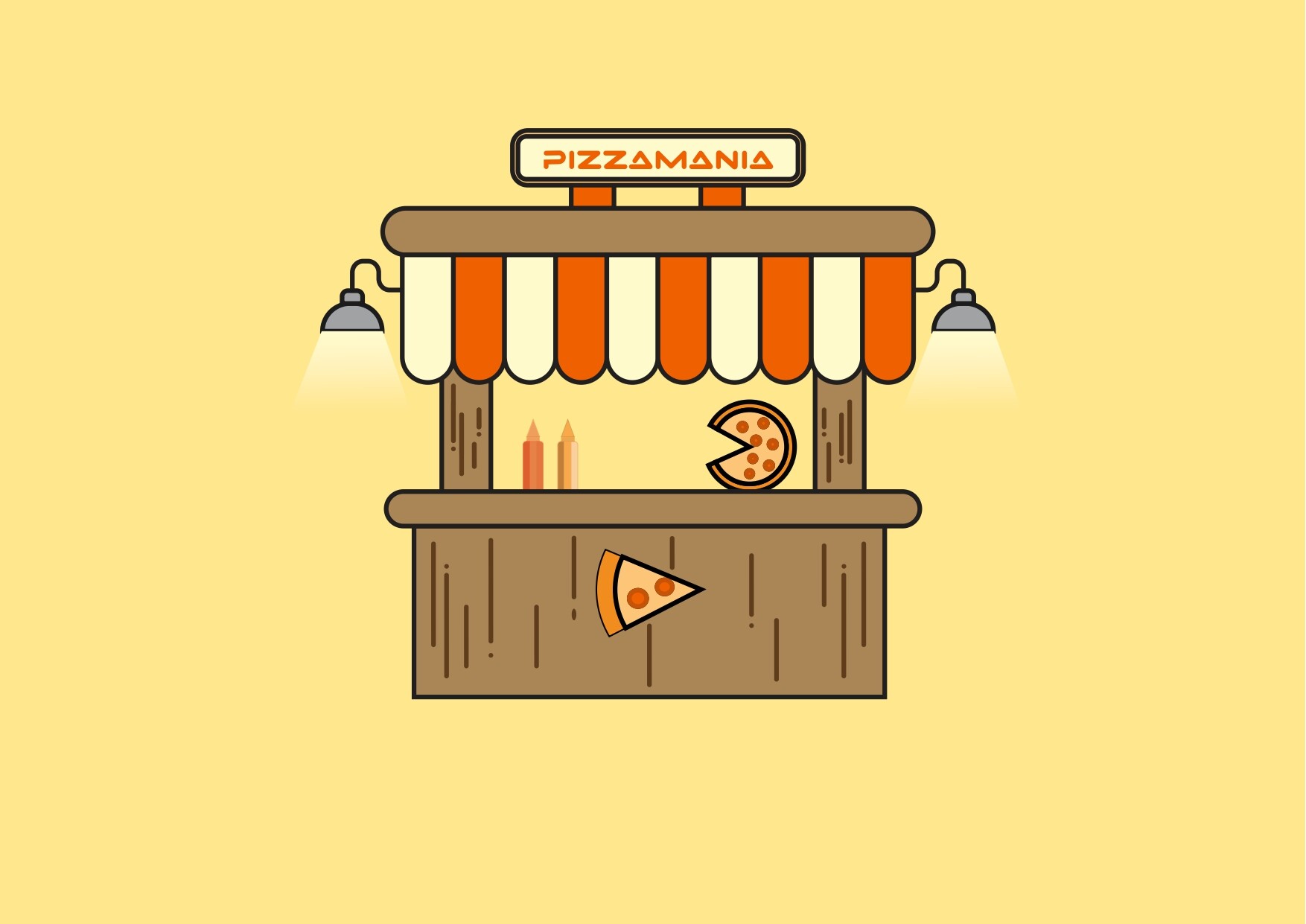 ArtStation - Pizza Shop Illustration