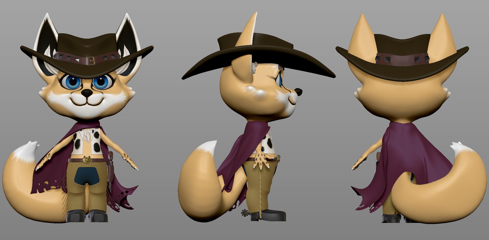 ArtStation - Cartoon Cowboy Fox