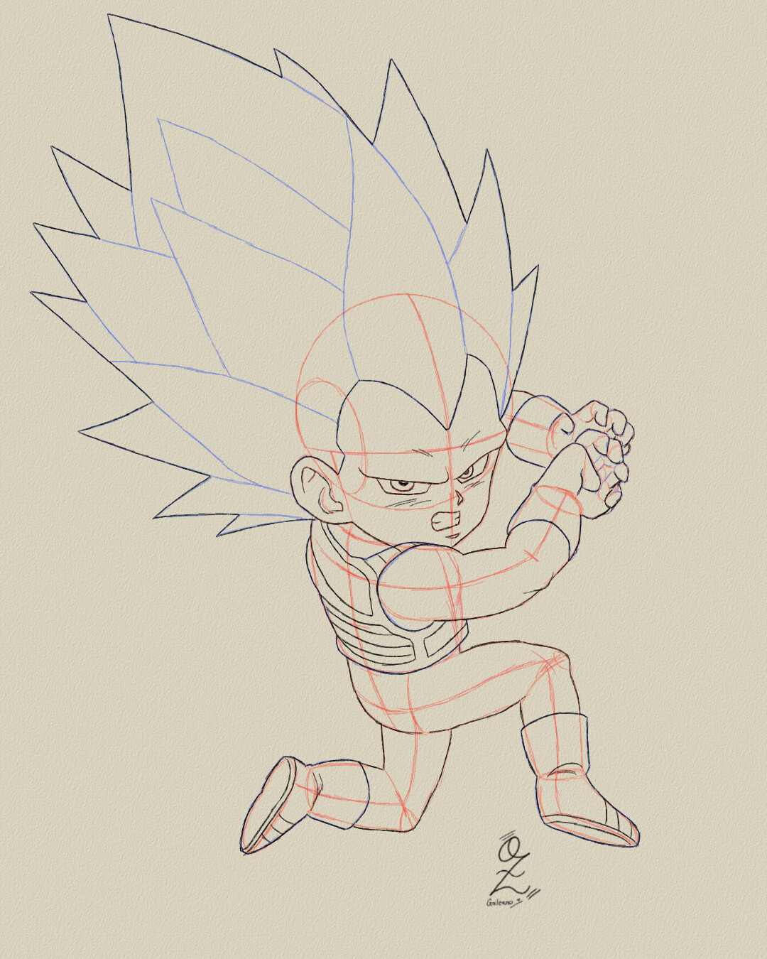 how to draw sketching vegeta