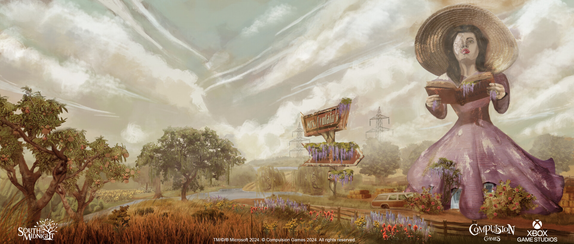Lucy Zini - South of Midnight - Flooded Countryside Concept Art