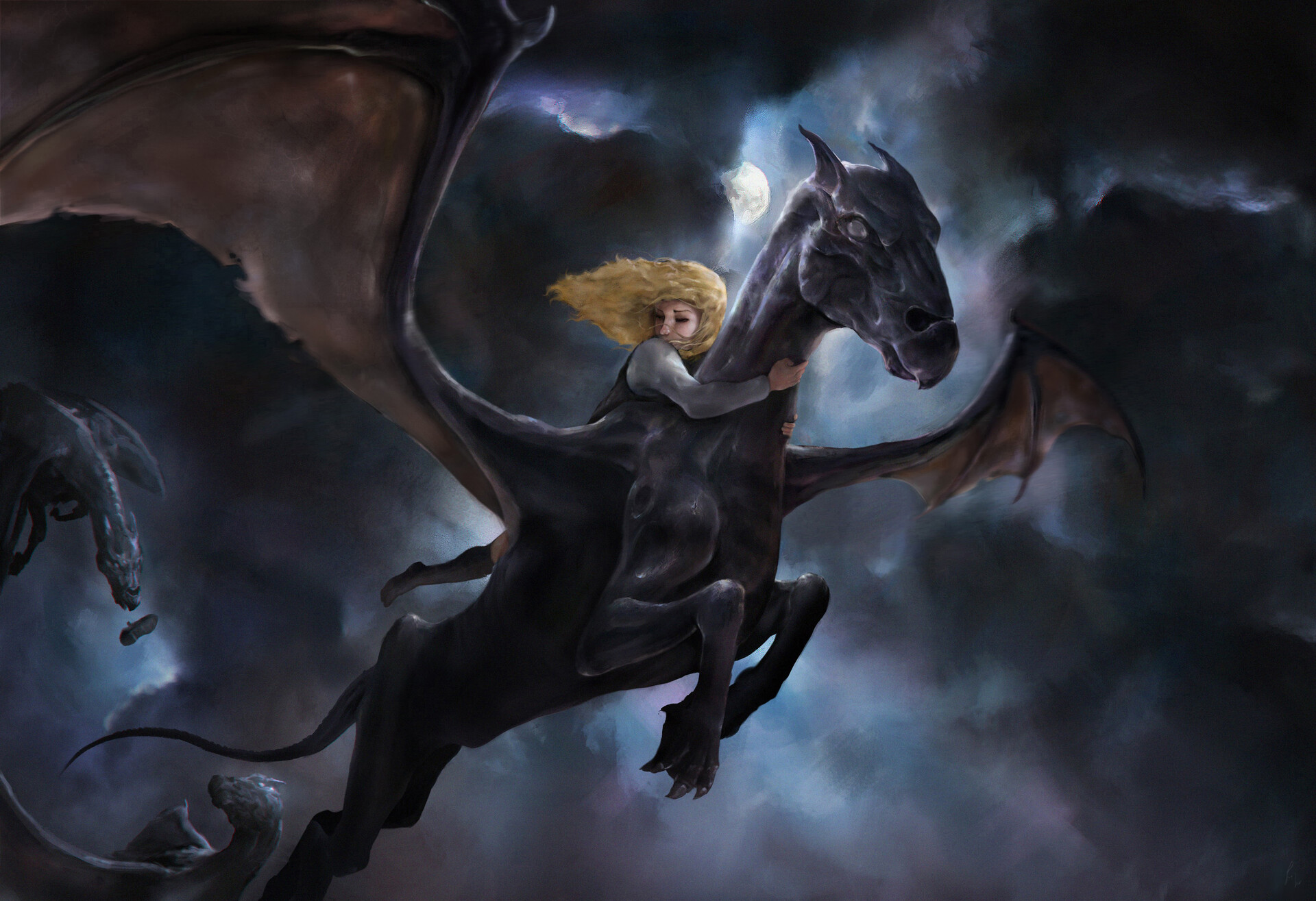 ArtStation - thestral harry potter fanart