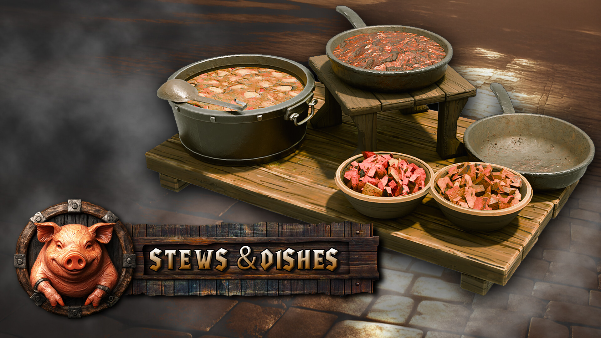 3D Tudor - Stylized Medieval Food Pack