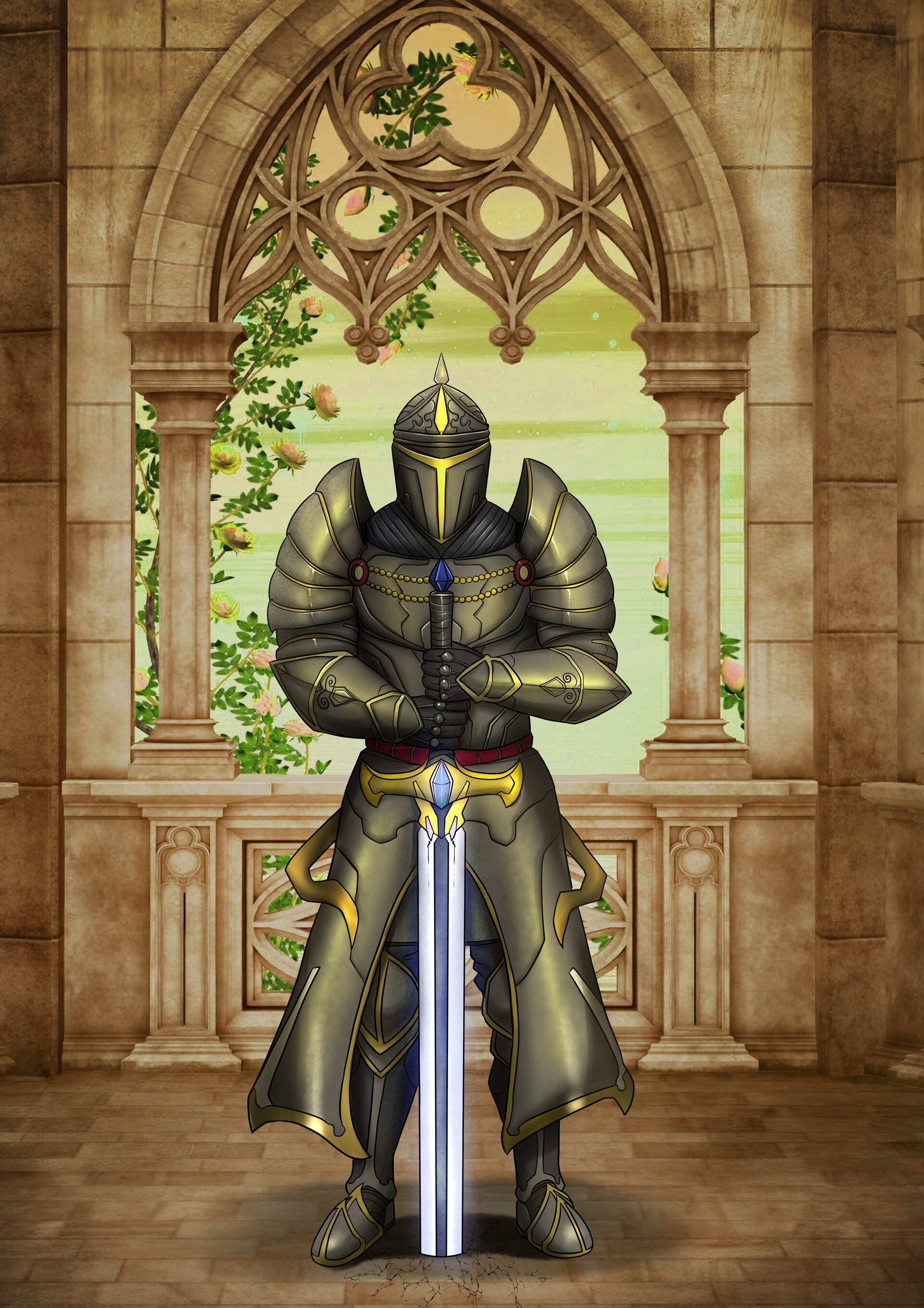 ArtStation - 2D Artwork of Knight (OC)