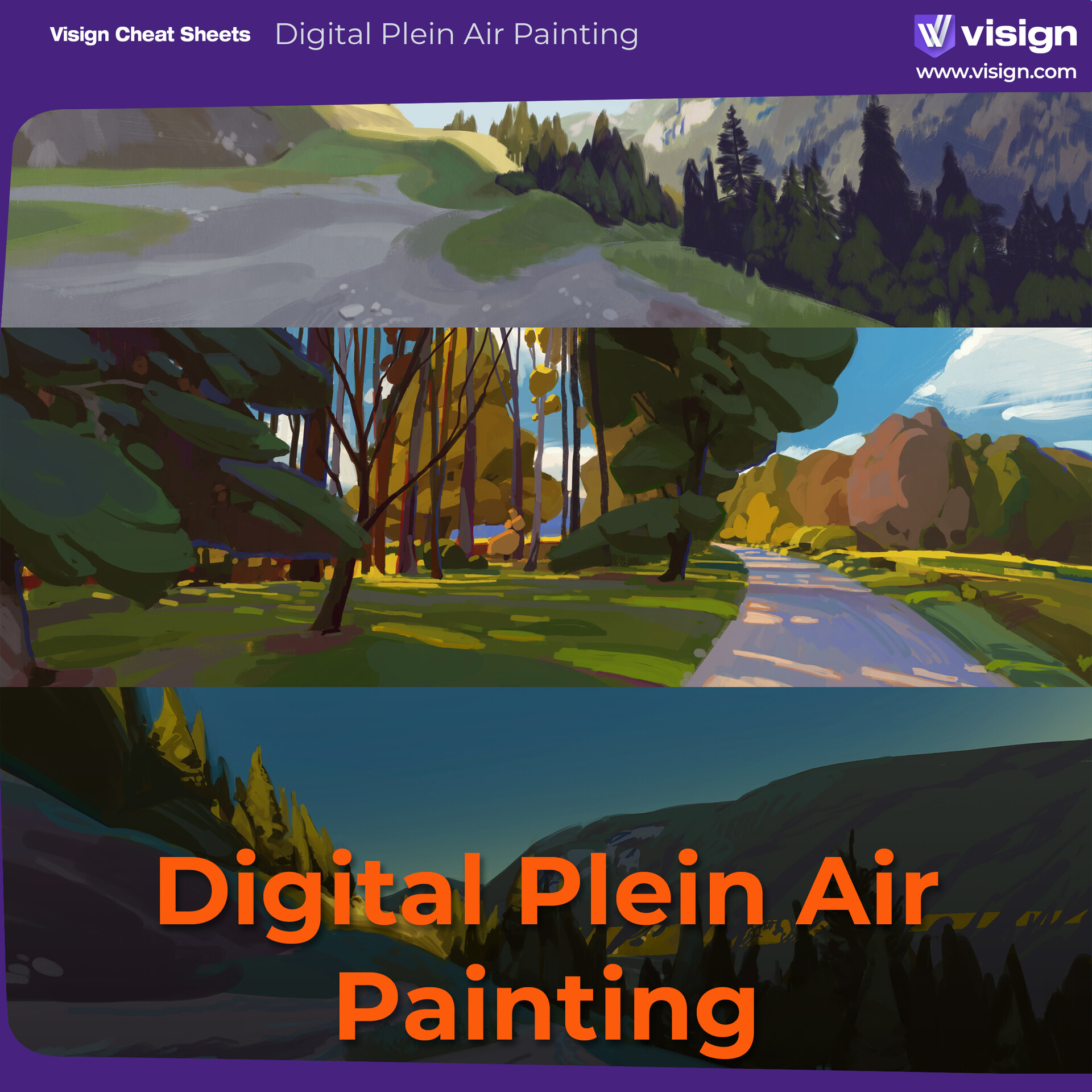 ArtStation - Visign Cheat Sheet: Digital Plein Air Painting