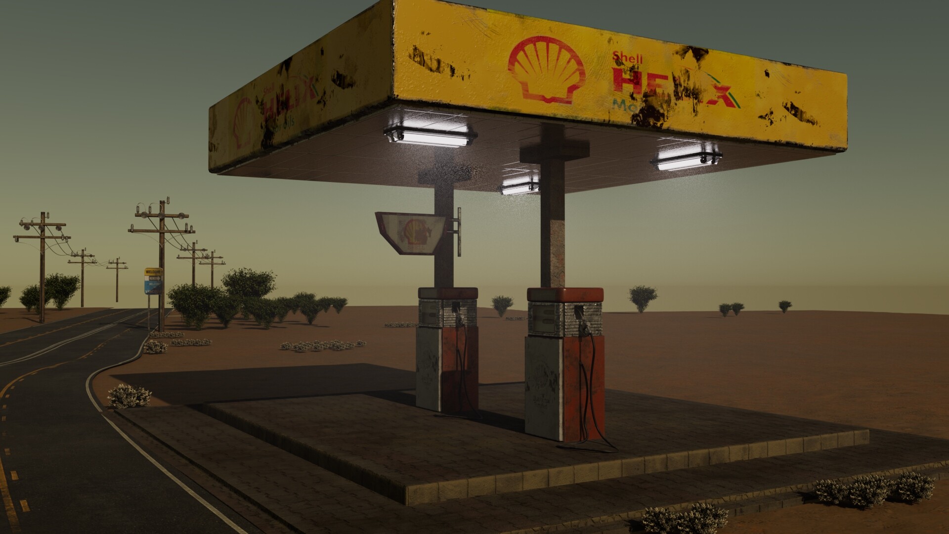 ArtStation - PETROL BUNK 3D ENVIRONMENT