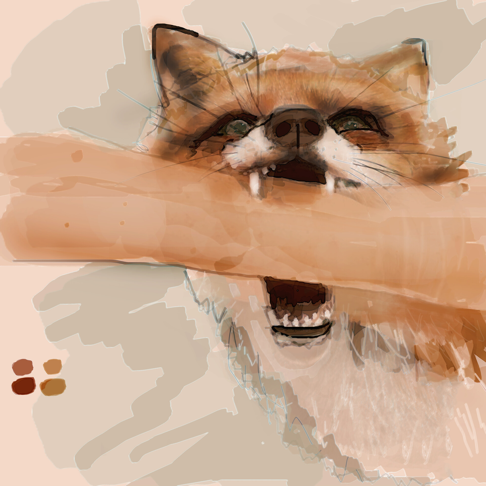 ArtStation - Fox Quick Paint Progression