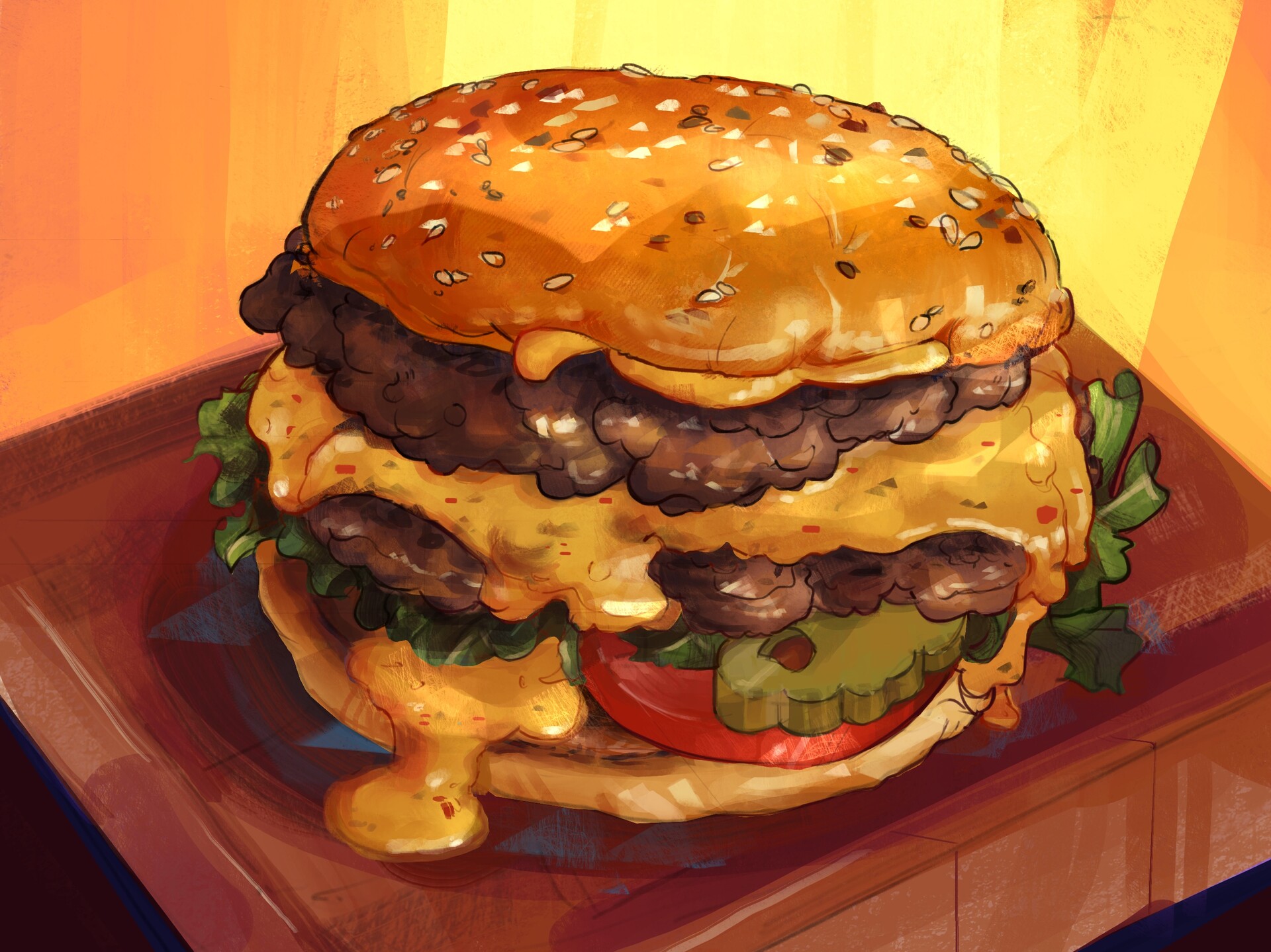 ArtStation - Burger sketch