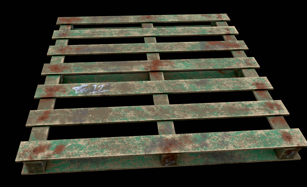 ArtStation - Old wooden pallet with some numbers on it. All one UV map ...