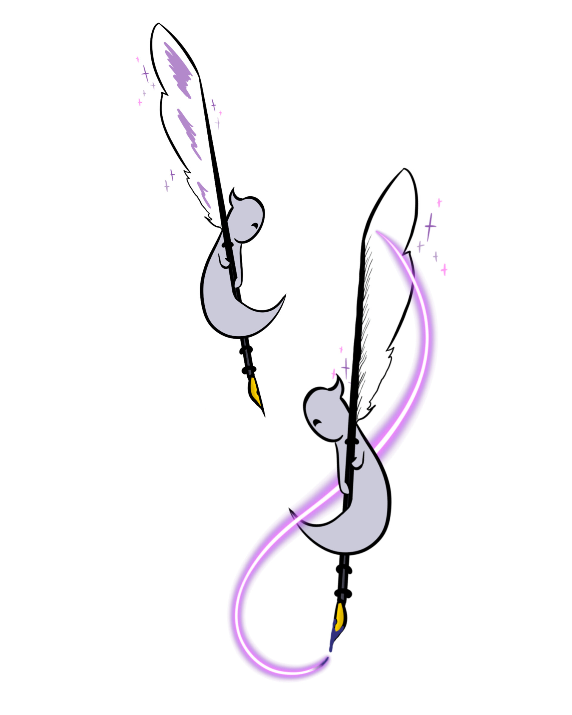 ArtStation - Ghosties using a Quill and ink