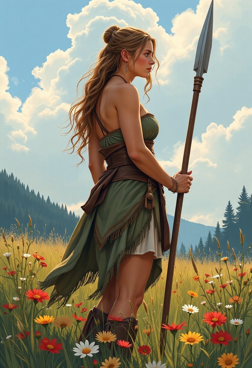 ArtStation - Ilmr spear and flowers