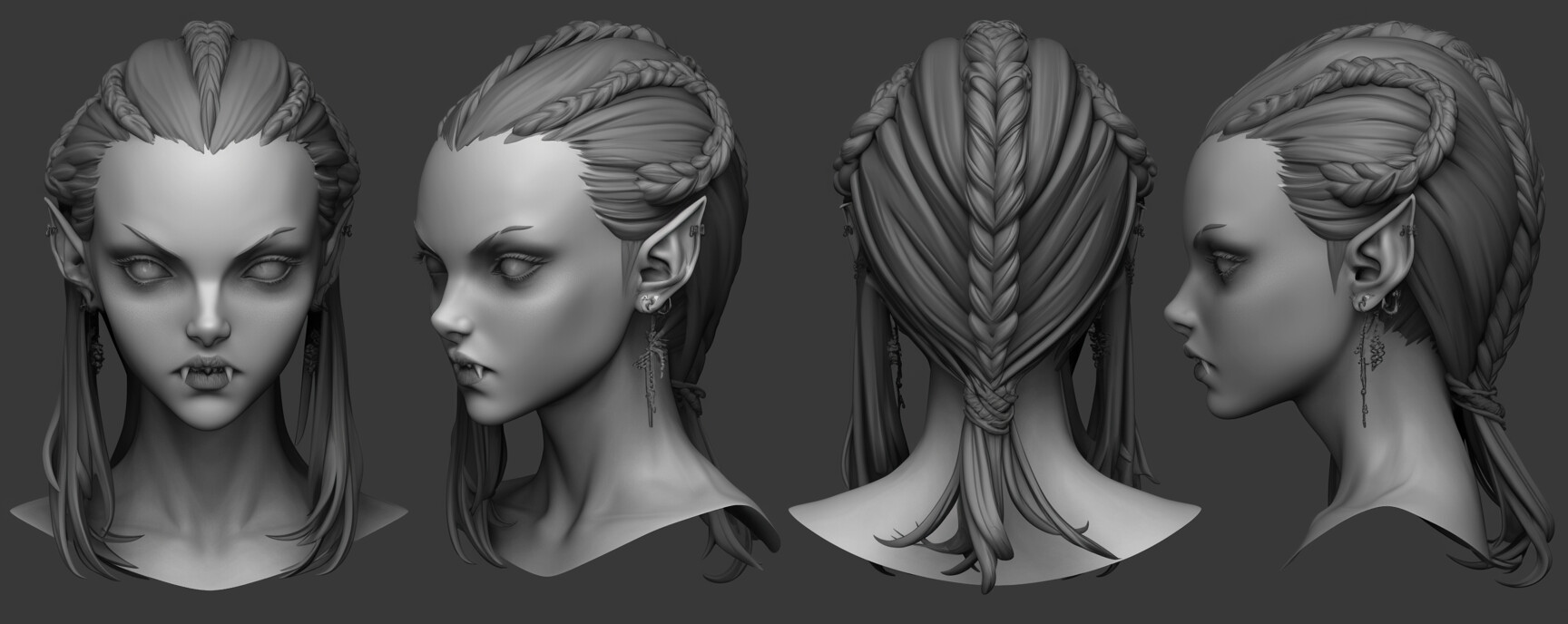 3D Head Sculpt References in 4K - Tika Art - +300 Vampire Female Head ...