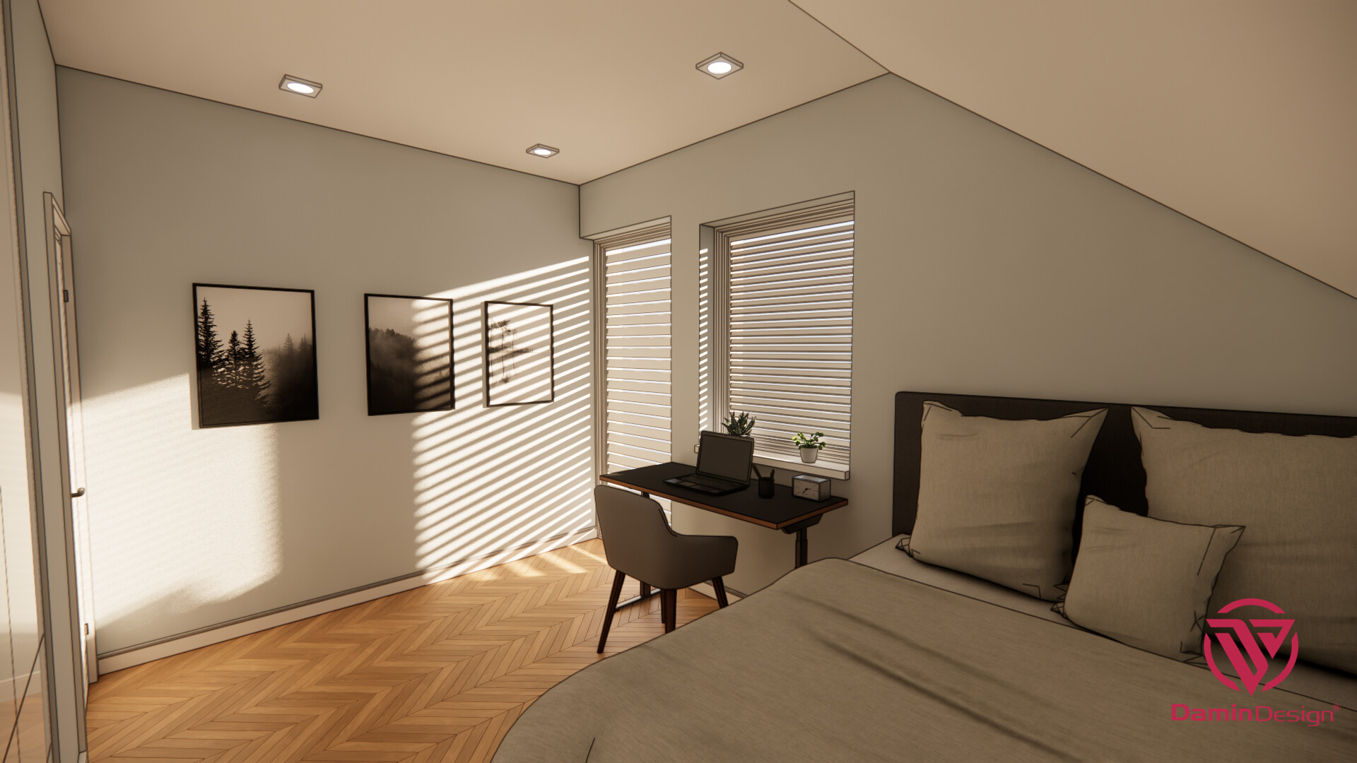 ArtStation - Guest Room Visualization
