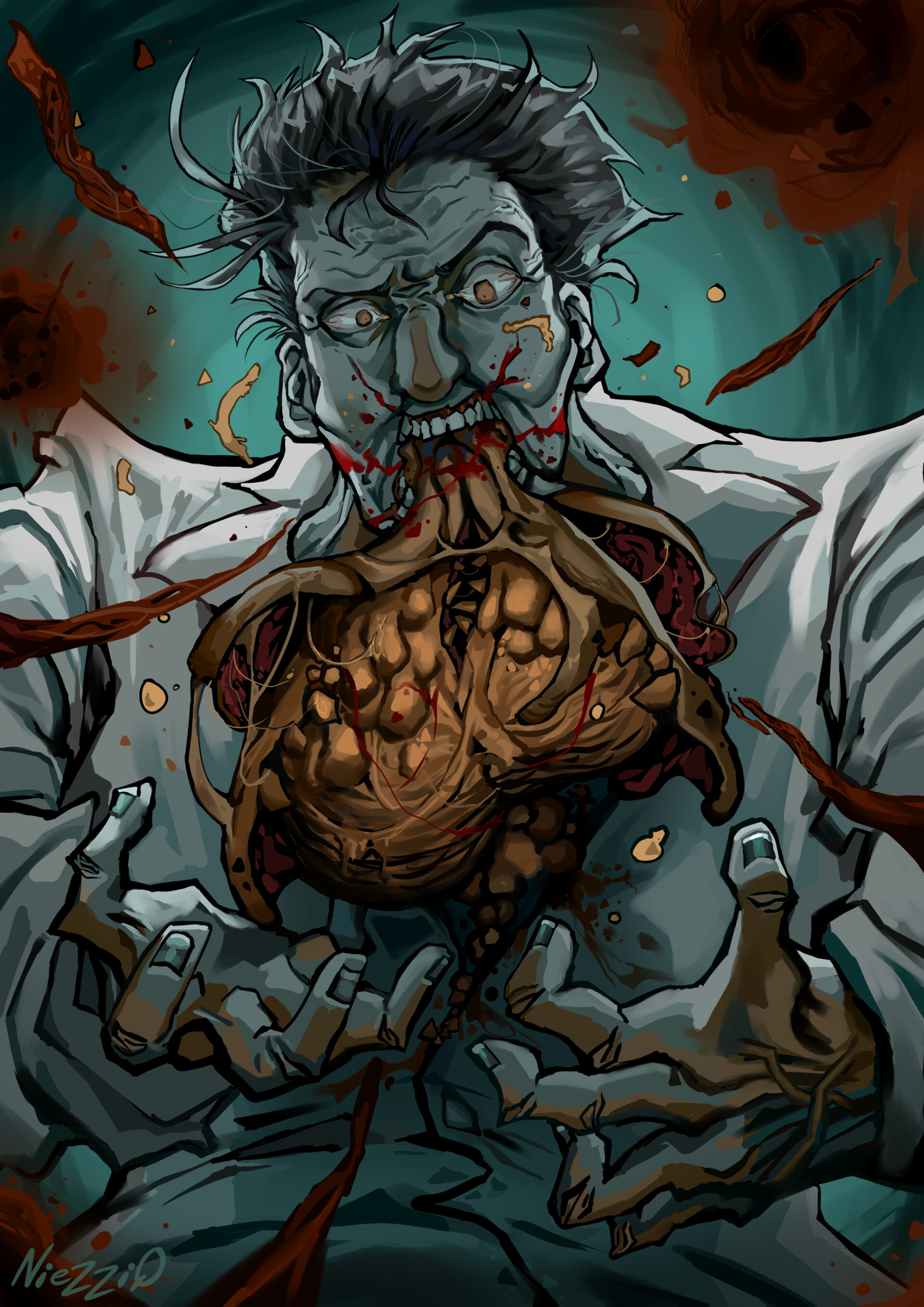 ArtStation - Caligura Moonscorching into Monster - Fear and Hunger 2 ...