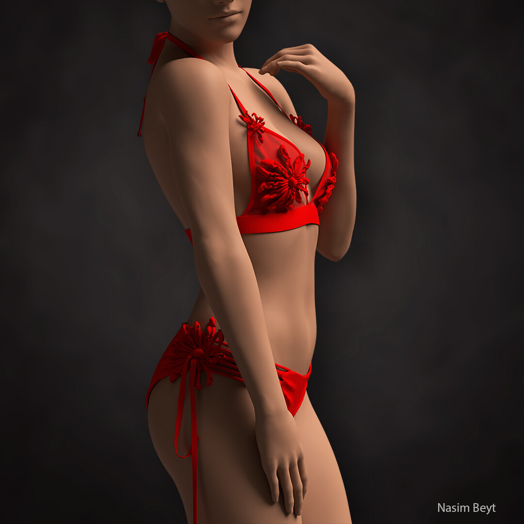 ArtStation - 5 BIKINI SWIMSUIT PACK (VOL.03). Marvelous Designer/Clo3D project file+OBJ,FBX