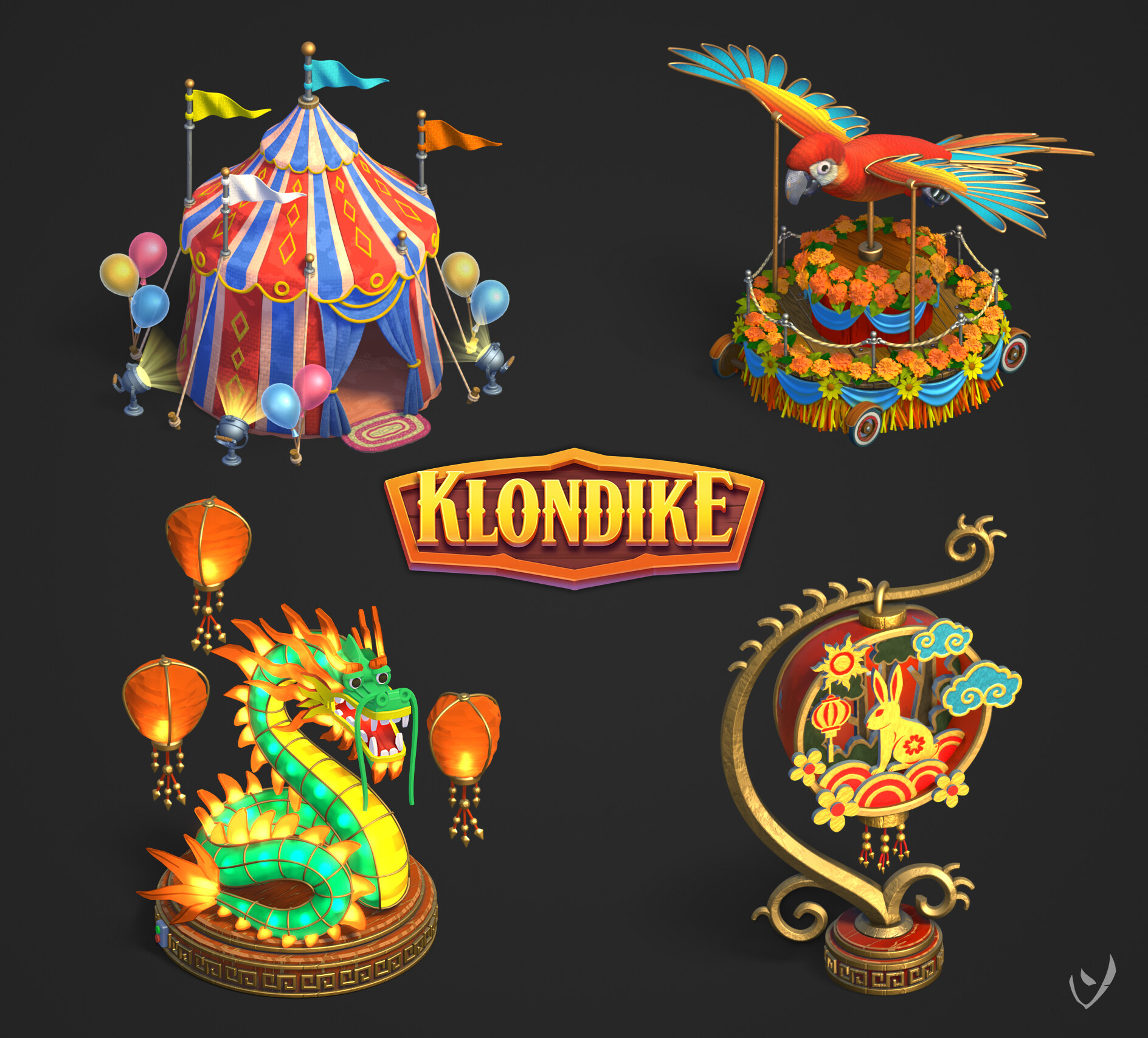 ArtStation - Klondike Adventure game objects. Holiday assets.