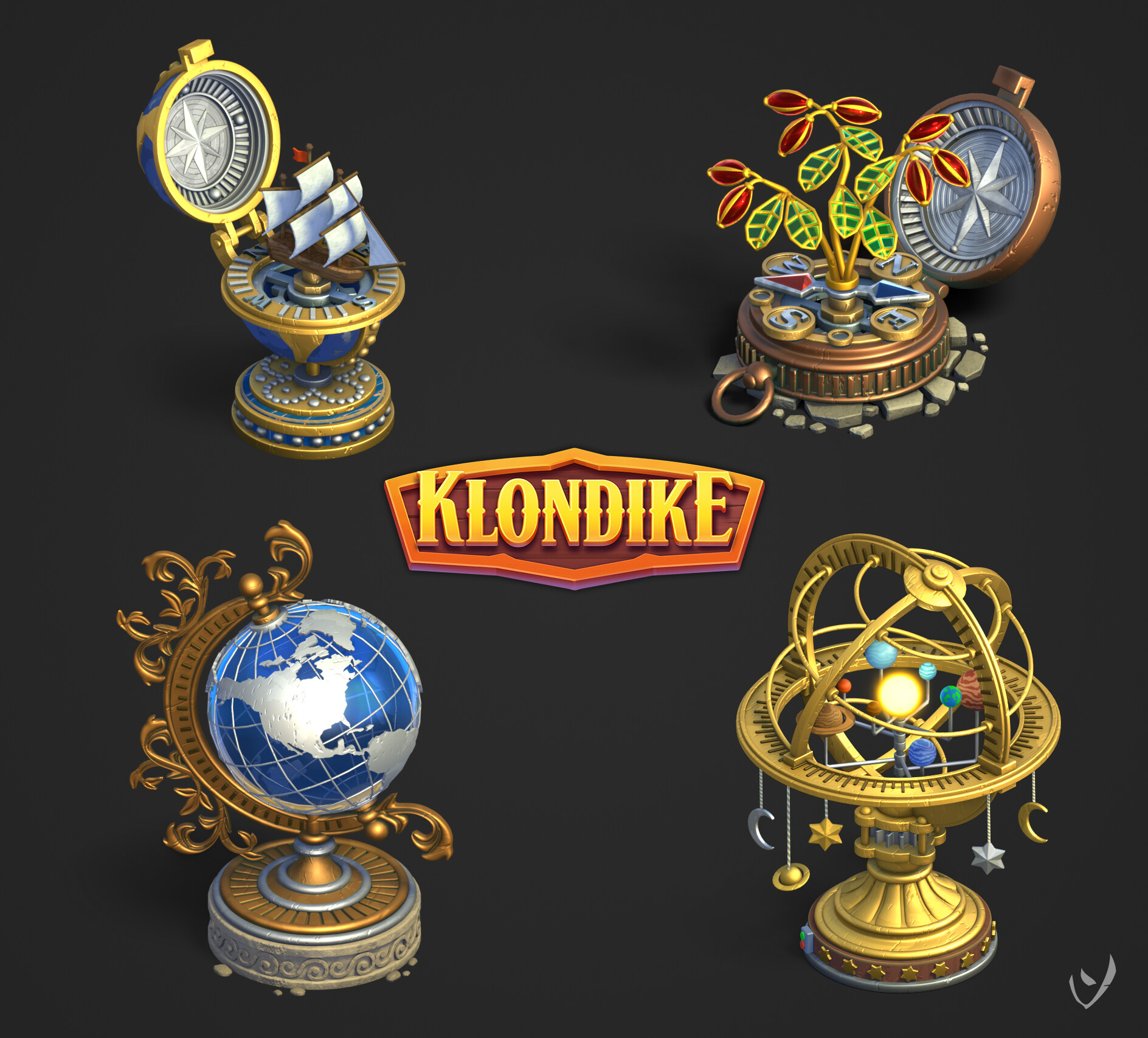 ArtStation - Klondike Adventure game objects. Assets with mechanisms.