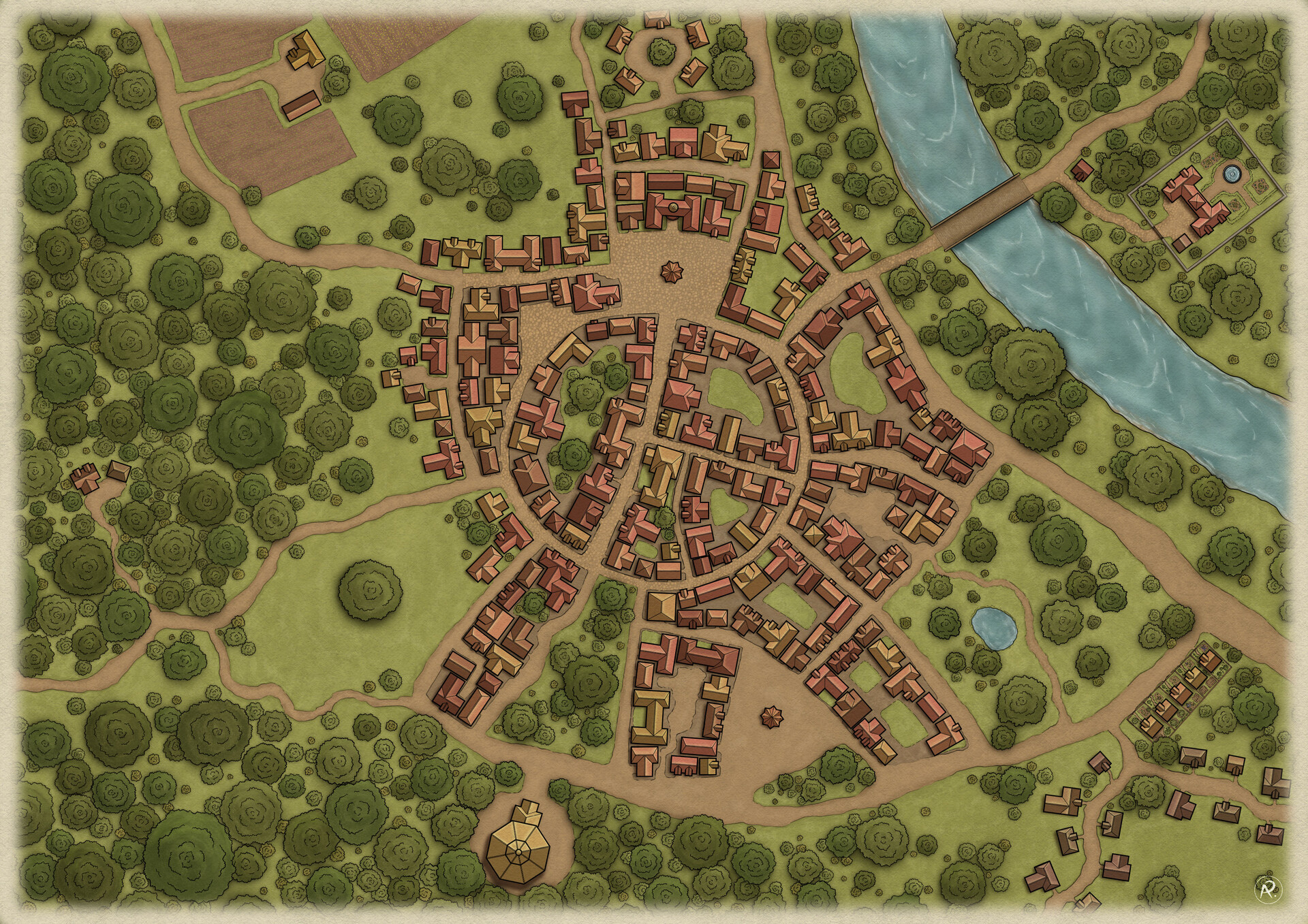 AP.Cartography - Riverside Town