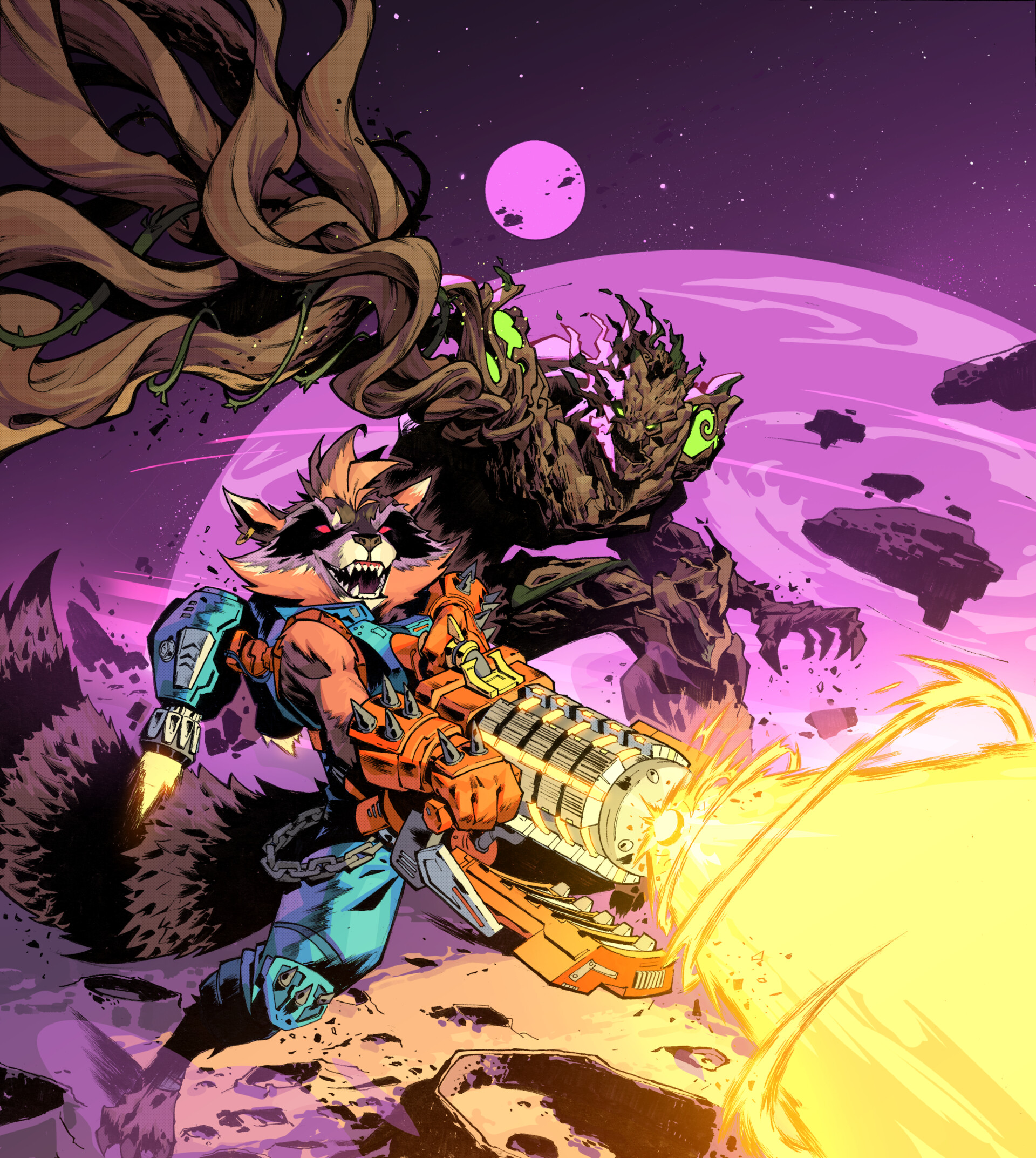 ArtStation - MARVEL SNAP!: ROCKET & GROOT