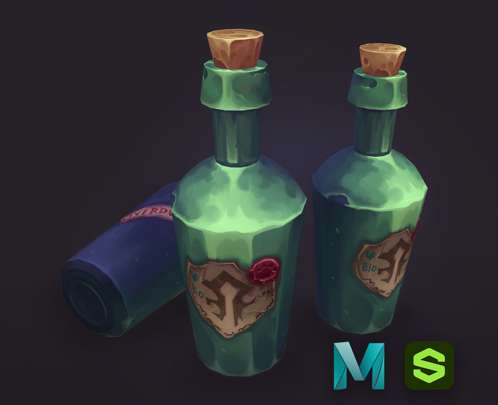 ArtStation - Stylized Bottles