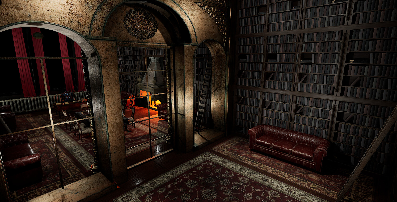 gothic victorian study room