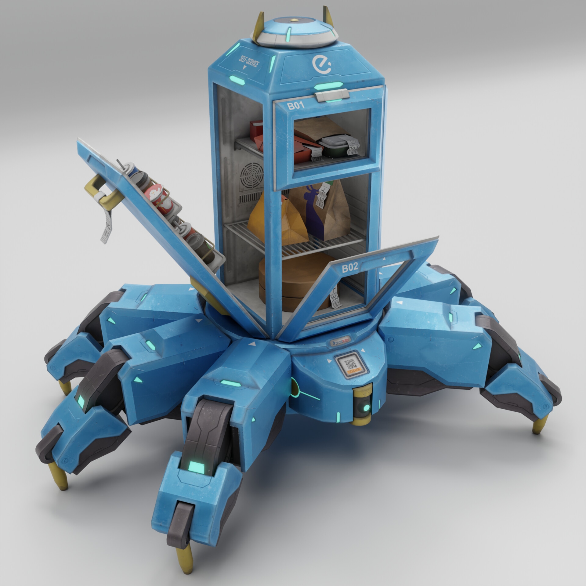 ArtStation - Sci-Fi Food Delivery Machine