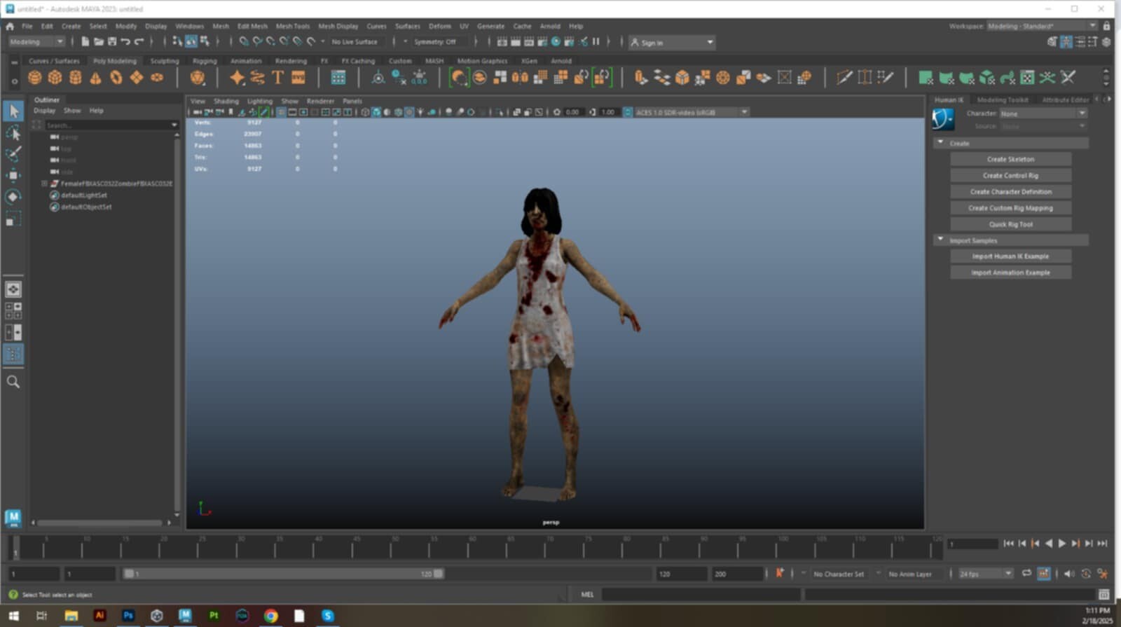 ArtStation - 3d horror character model in Maya fully completed from scratch
