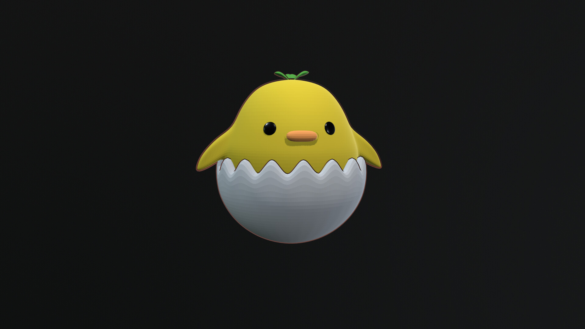 ArtStation - Cute Chick in eggshell