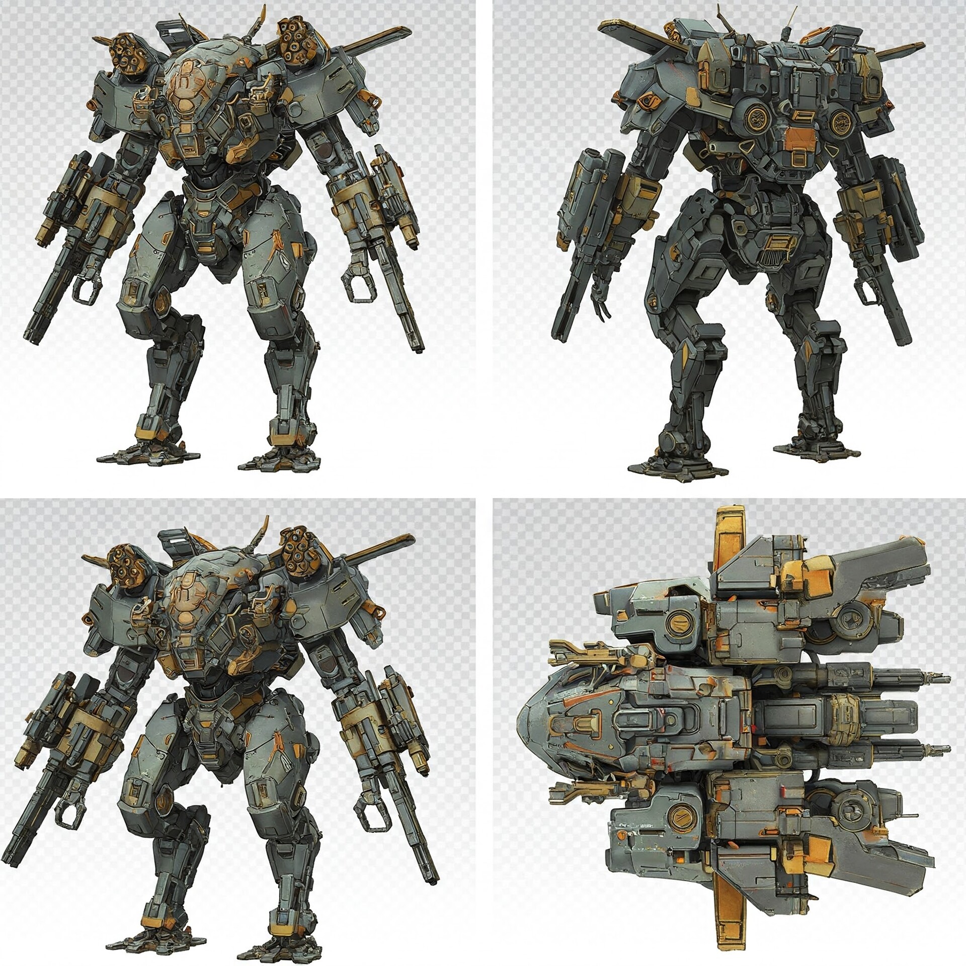 ArtStation - Battle Mech Design 4 Different Angles
