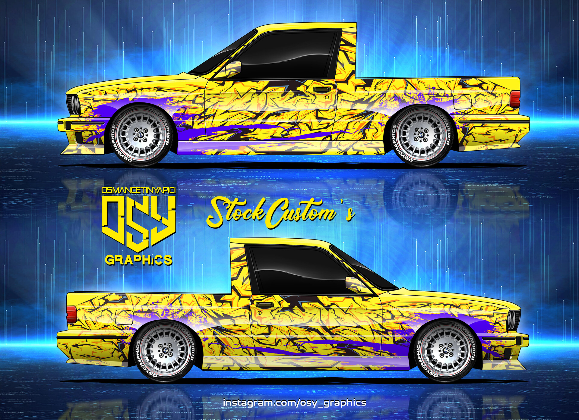 ArtStation - BMW E30 Pickup Livery Design OSY Graphics