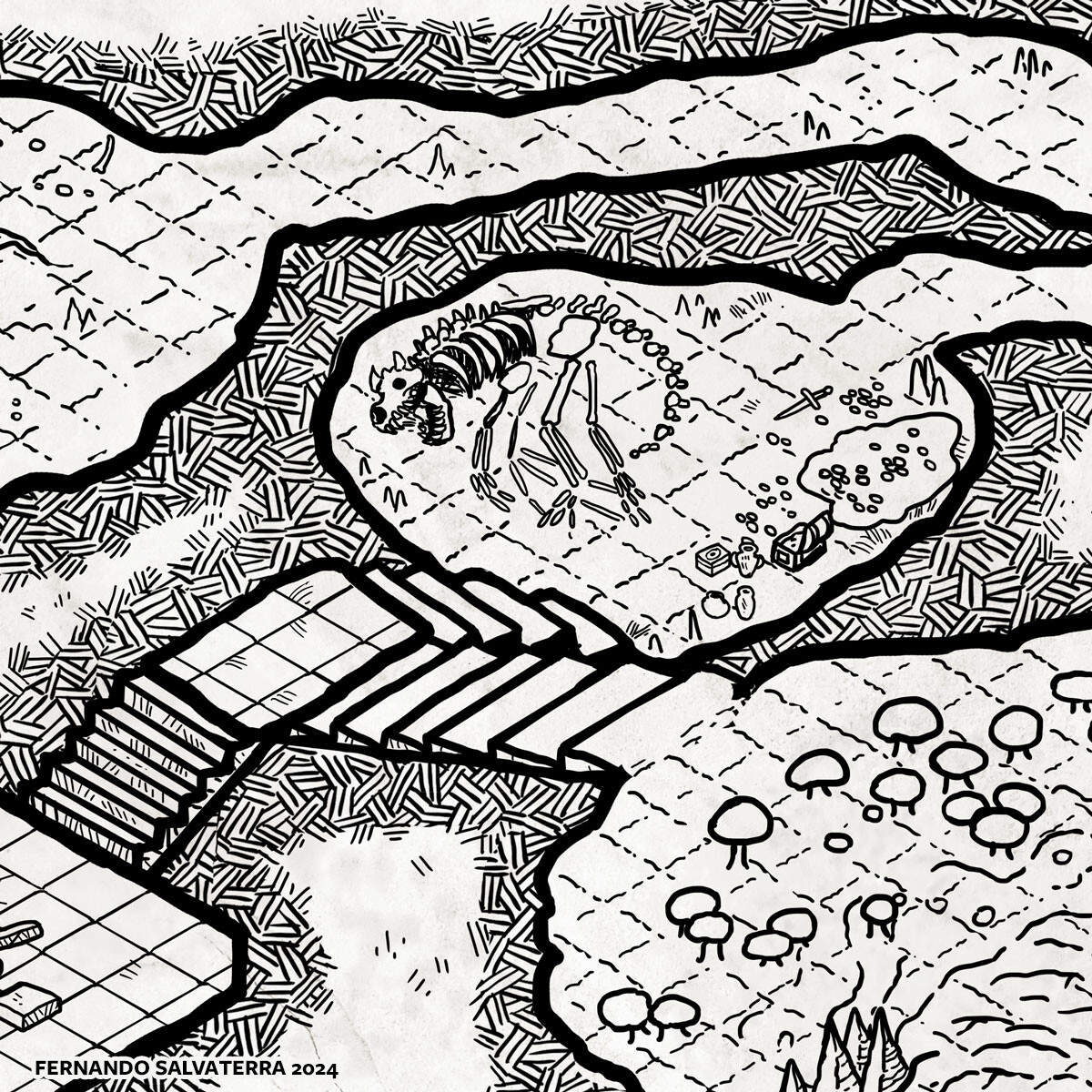 Fernando Salvaterra - Blood Moon Behemoth - Isometric Dungeon Map ...