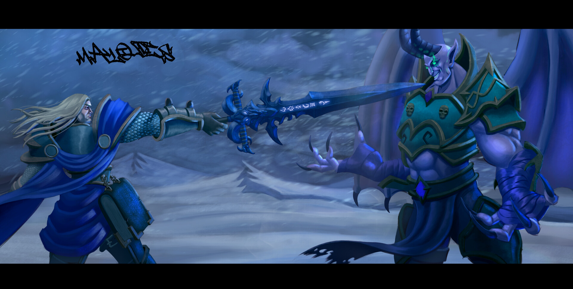ArtStation - Arthas vs Mal'ganis Fanart