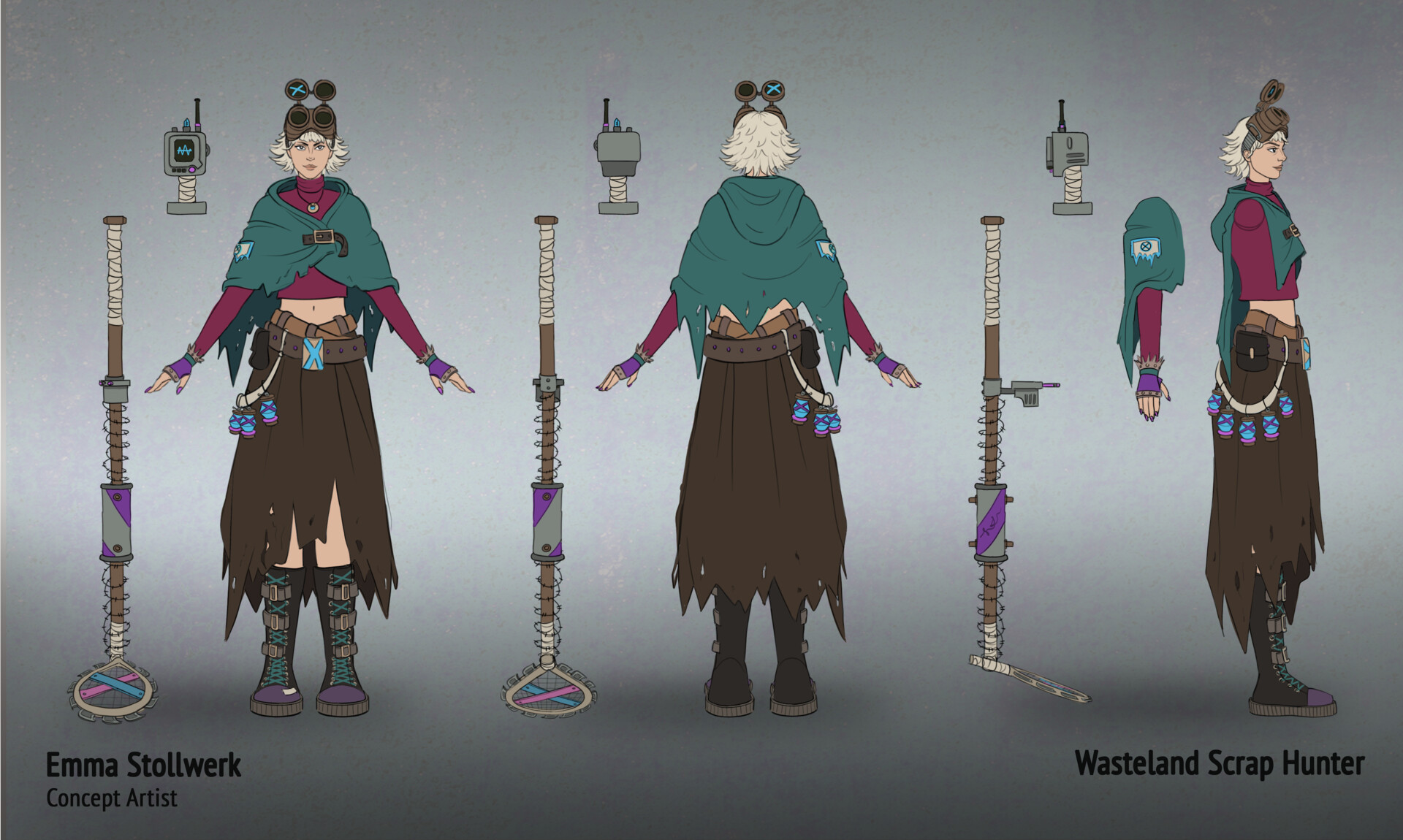 Emma Stollwerk Portfolio- Concept Artist - Wasteland Scrap Hunter