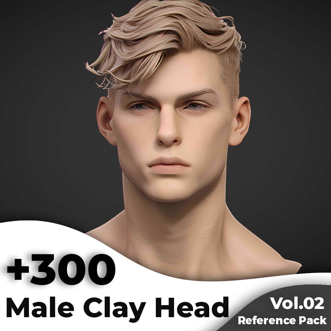 3D Head Sculpt References in 4K - Tika Art - +300 Male Clay Head Sculpt ...