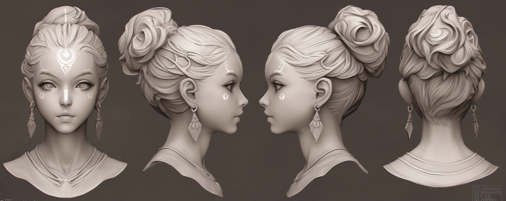 3D Head Sculpt References in 4K - Tika Art - +300 Ancient Goddess Head ...