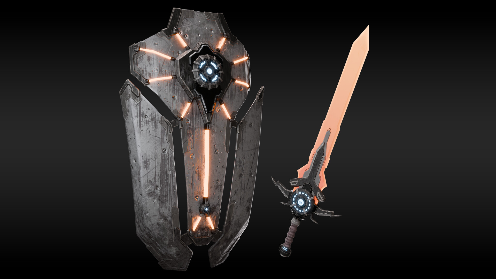 ArtStation - Sci-Fi Shield and Sword