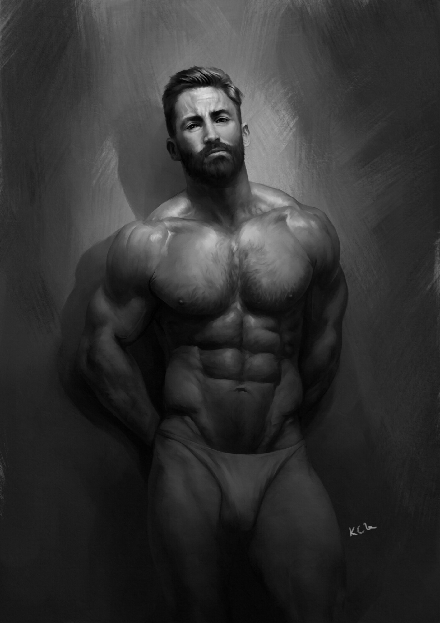 ArtStation - Monochrome Desire – Sensual Strength in Black and White